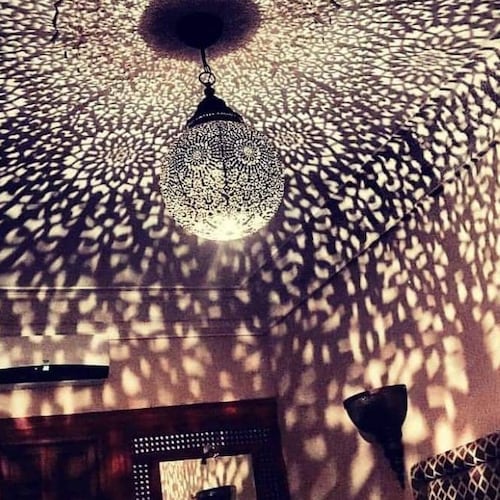 Indian Pendant Lighting Hanging Ceiling Metal Decor Moroccan - Etsy