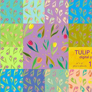 Tulip Digital Paper Pack - Spring Flowers - Scrapbooking - Blogging ...