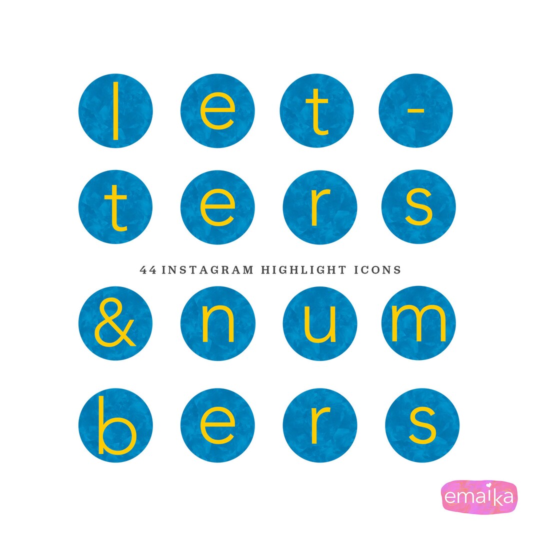 Alphabet & Number Instagram Highlight Icons (digital Download) - Etsy