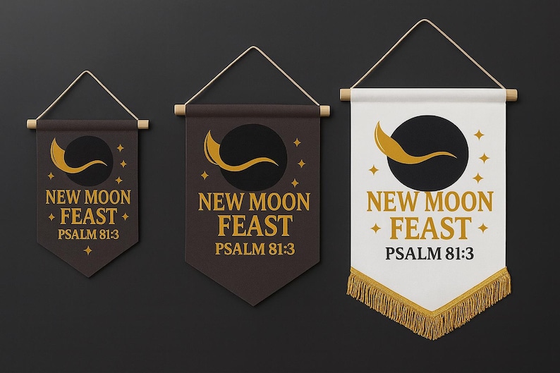 New Moon Feast Wall Banner | Psalm 81:3 Hebrew Israelite Decor (linen ...
