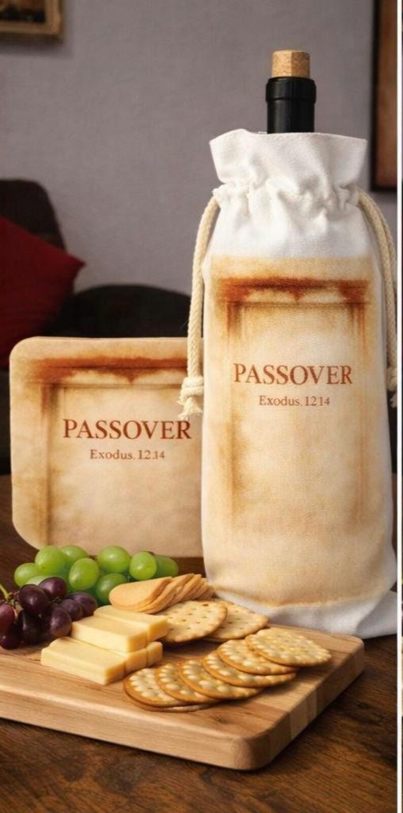 Passover Wine Bag & Serving Board Set | Exodus 12 Remembrance - Etsy