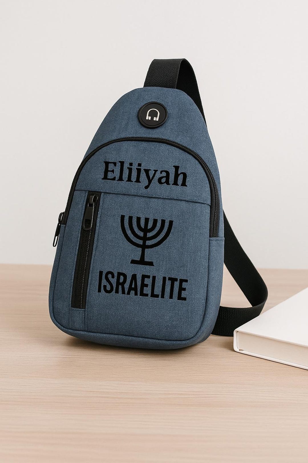 Personalized Israelite Sling Bag • Menorah Crossbody Bag • Custom Name ...