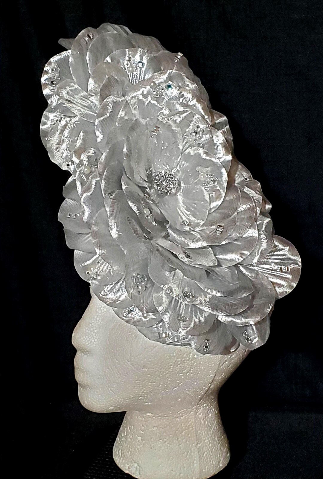 Silver Waterfall Fascinator With Loads of Bling Handmade by Just Jewels ...