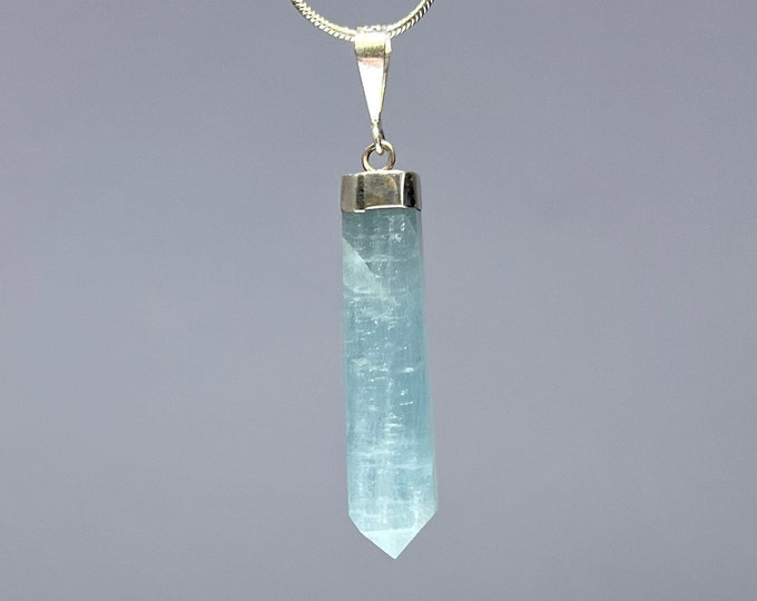 Sterling Silver Aquamarine Necklace Men