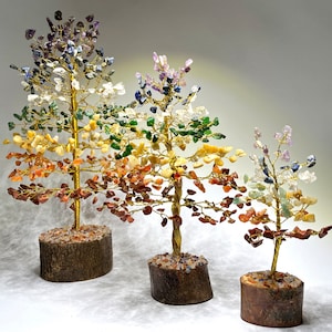 Chakra Gemstone Tree - Healing Crystal Tree With Wood Base - Etsy