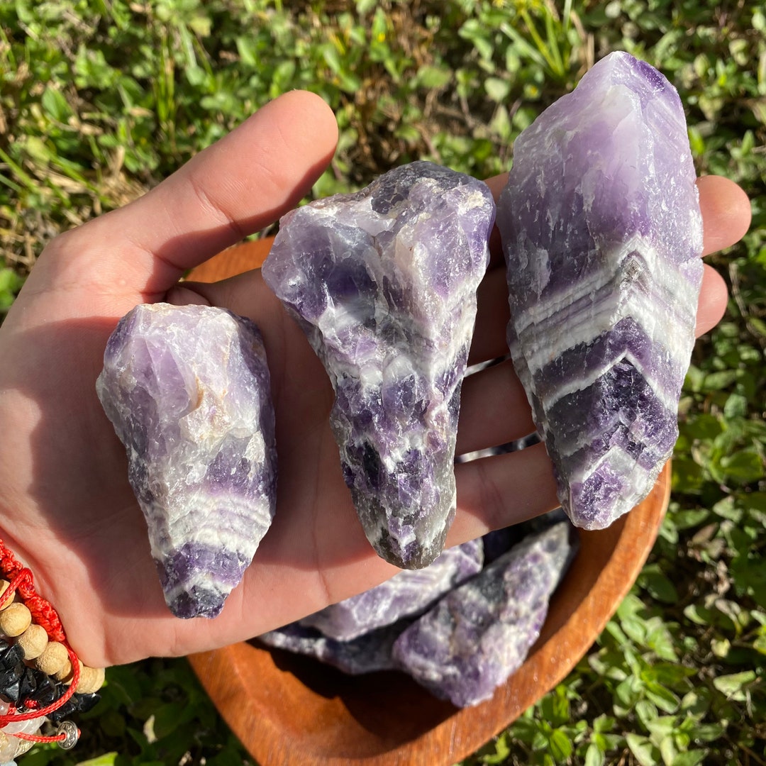 Chevron Banded Amethyst Points - Etsy