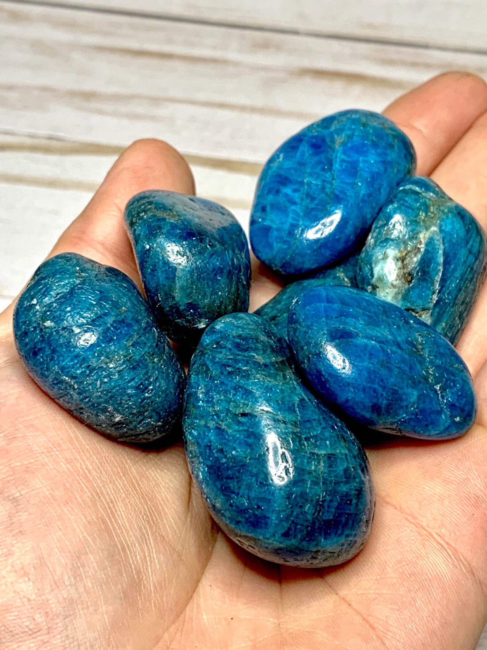 Blue Apatite Tumbled Stones - Etsy