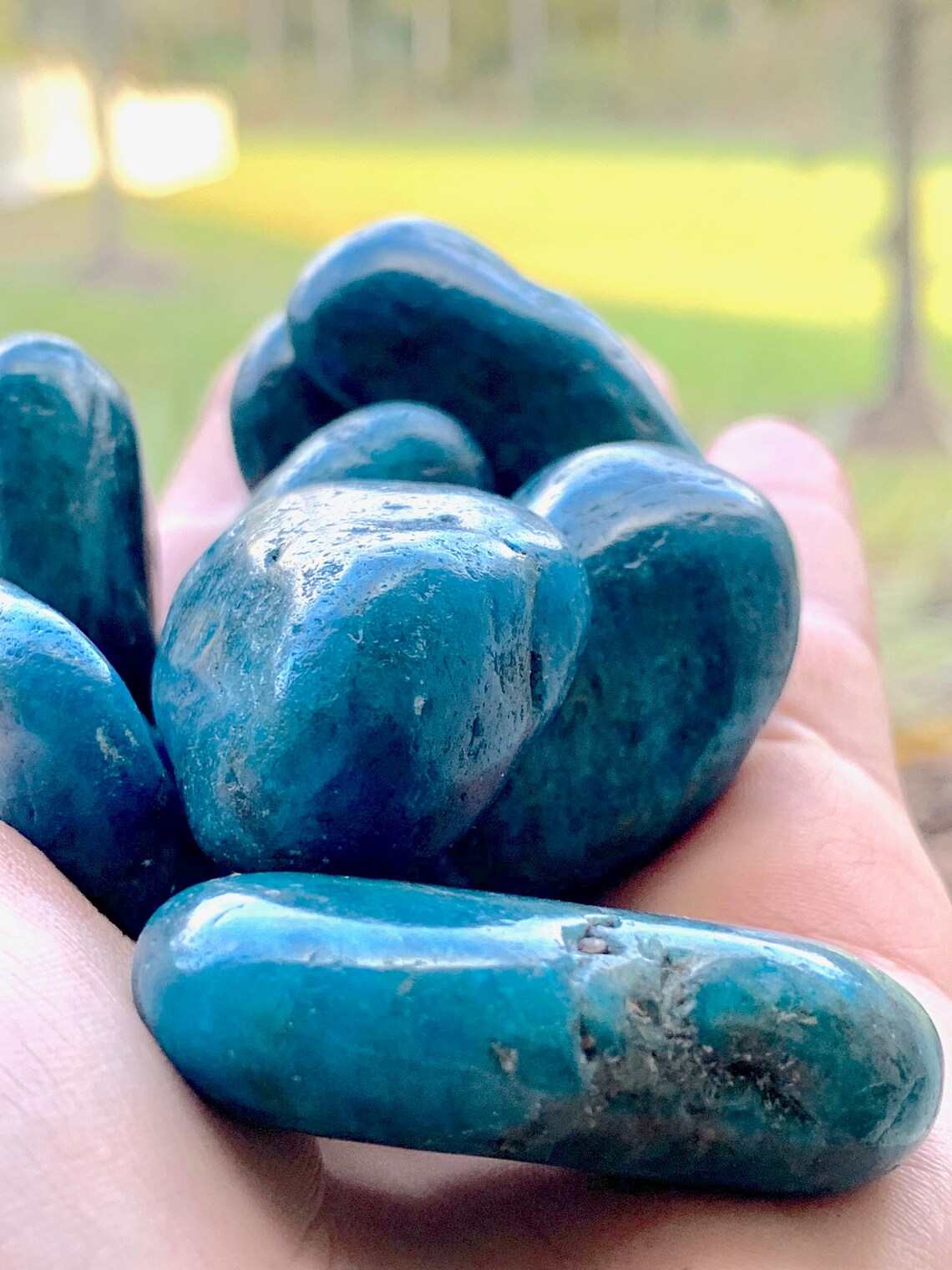 Blue Apatite Tumbled Stones - Etsy