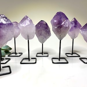 Amethyst Crystal Points on Stand - Etsy