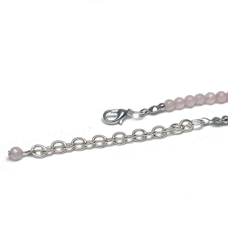 Rose Quartz Choker: Faceted Gemstone Beads, Sterling Silver Clasp - Etsy