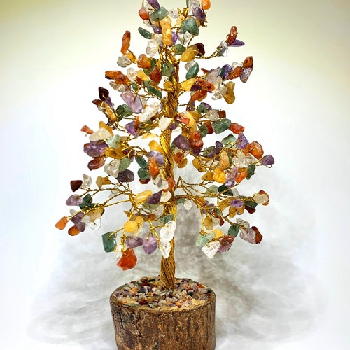 Multi Crystal Treegemstone Wire Sculpture Tree of | Etsy