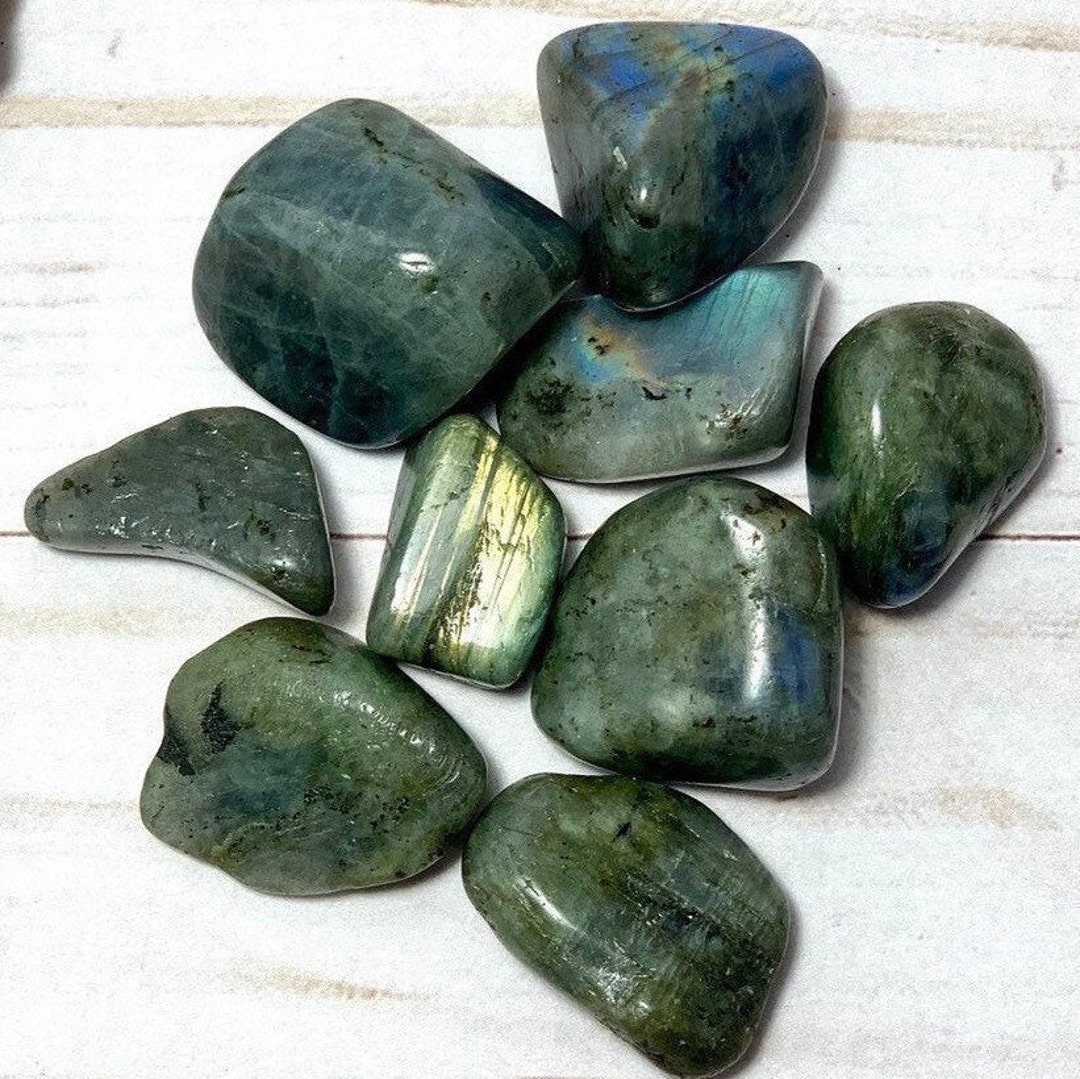 Labradorite Tumbled Stones, Polished Flashy Blue Labradorite Crystal - Etsy