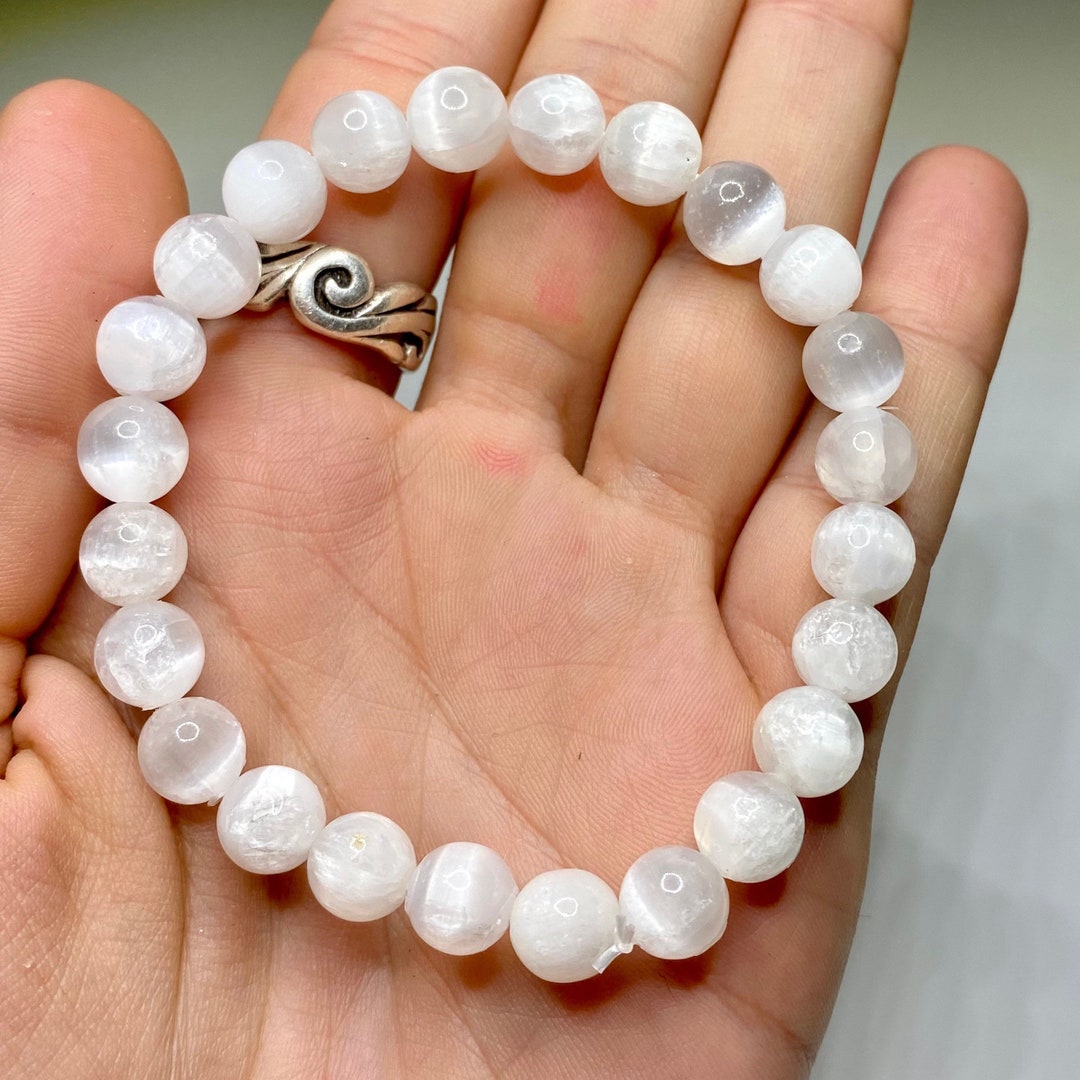 Handmade Selenite Crystal Bracelet - Etsy