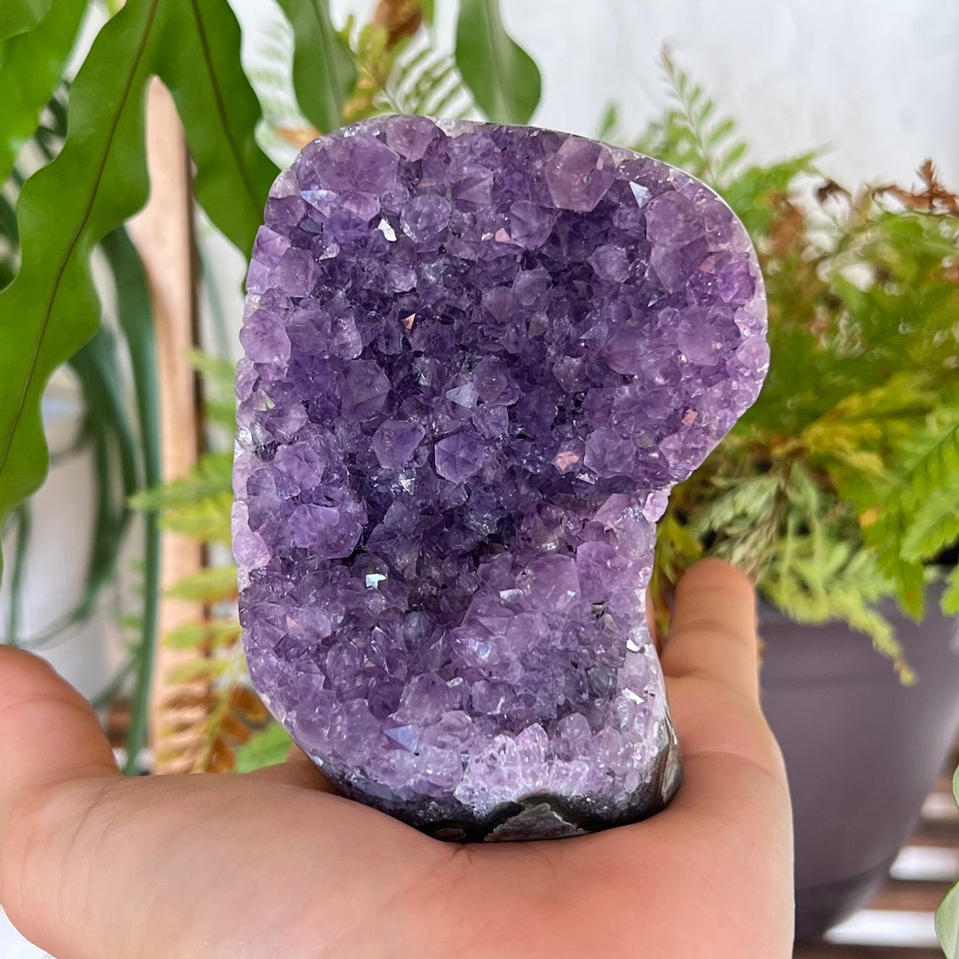 Amethyst Cluster With Cut Base - Etsy
