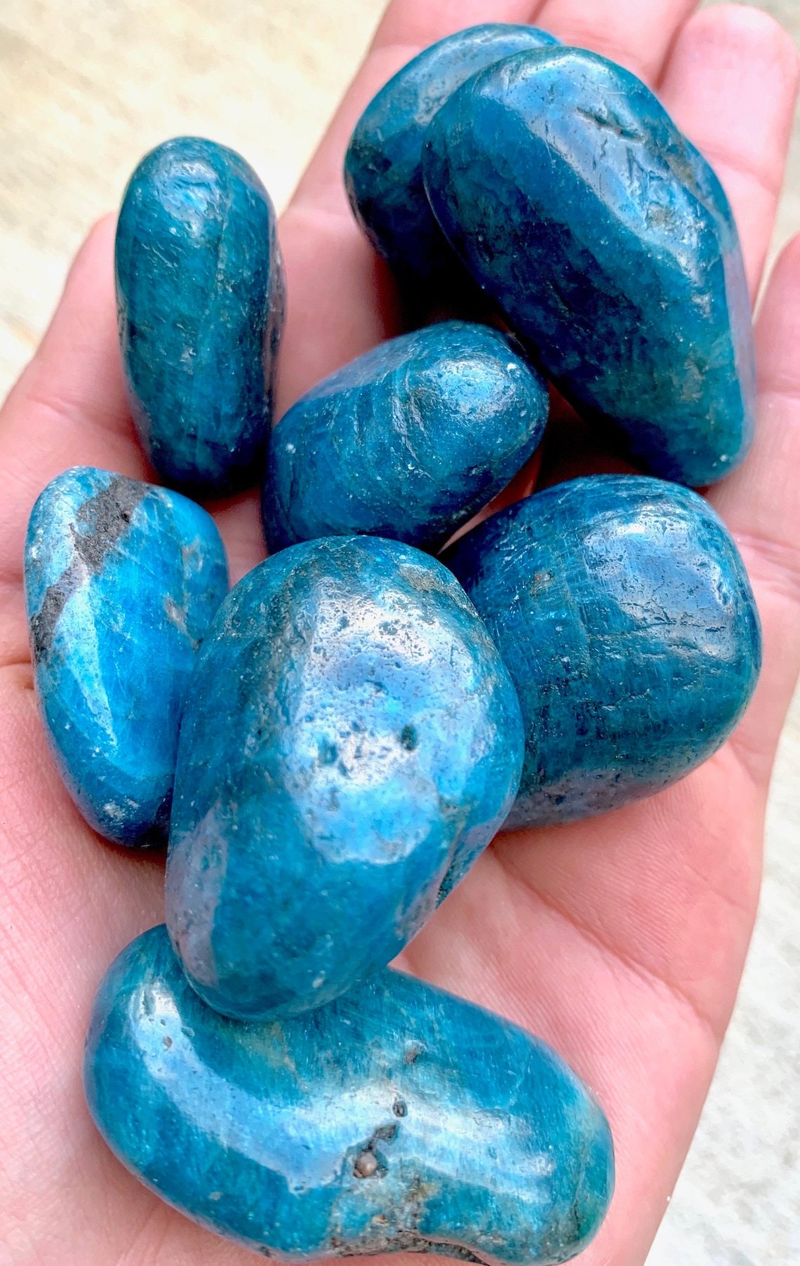 Blue Apatite Tumbled Stones - Etsy