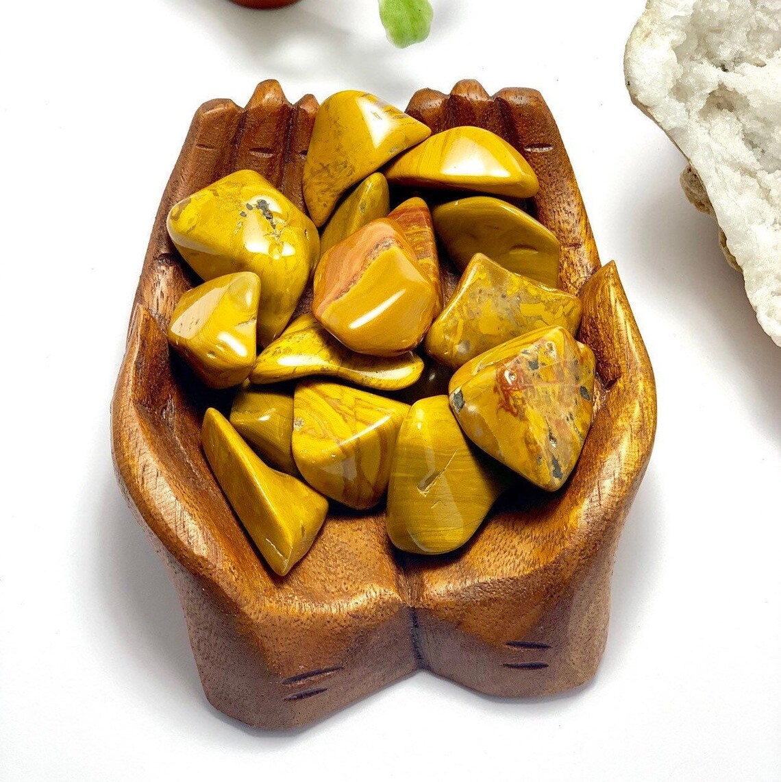 Yellow Jasper Tumbled Stones, Polished Crystals 20/35MM - Etsy