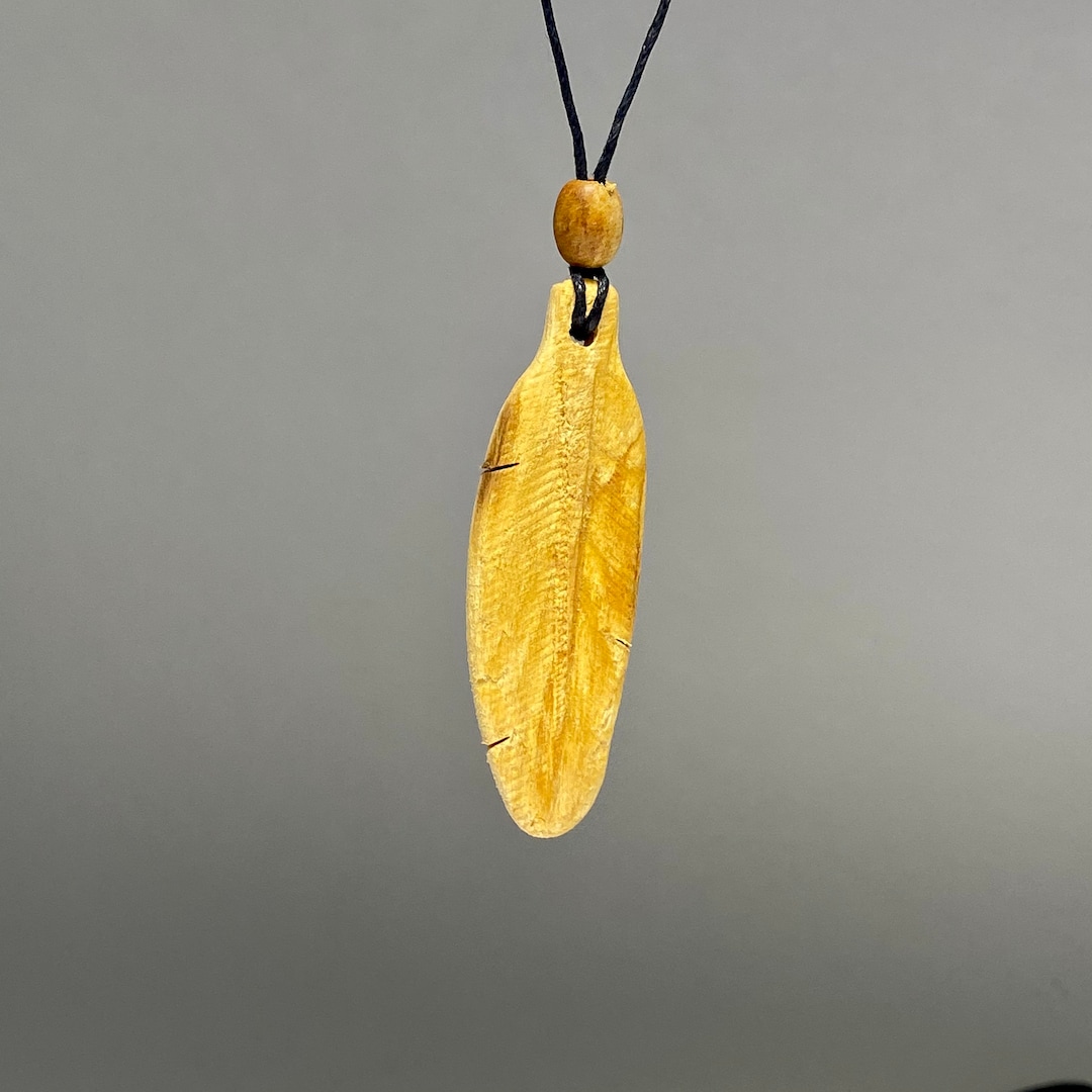 Palo Santo Feather Cord Necklace - Etsy