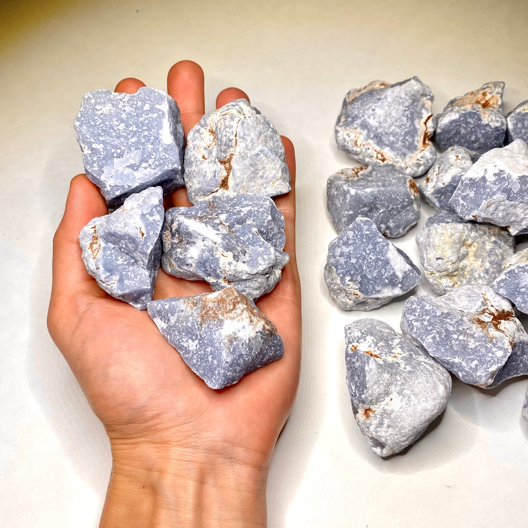 Raw Angelite Gemstones - Etsy