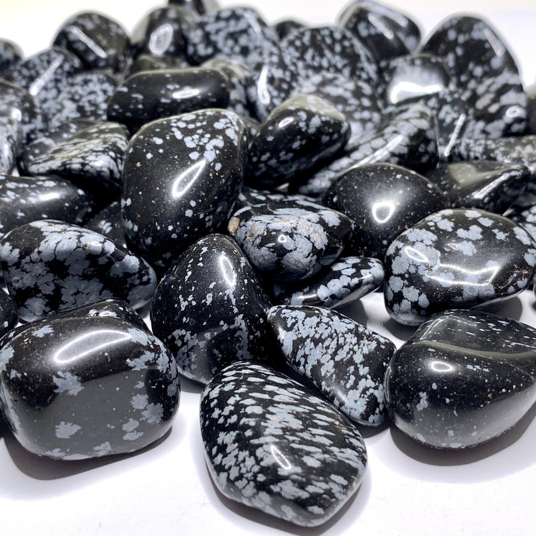 Snowflake Obsidian Tumbled Stones - Etsy