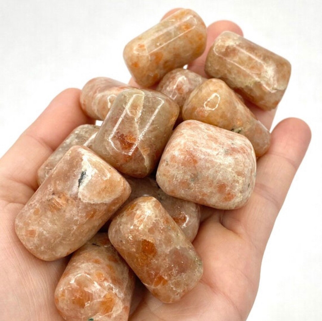 Sunstone Tumbled Stones - Etsy