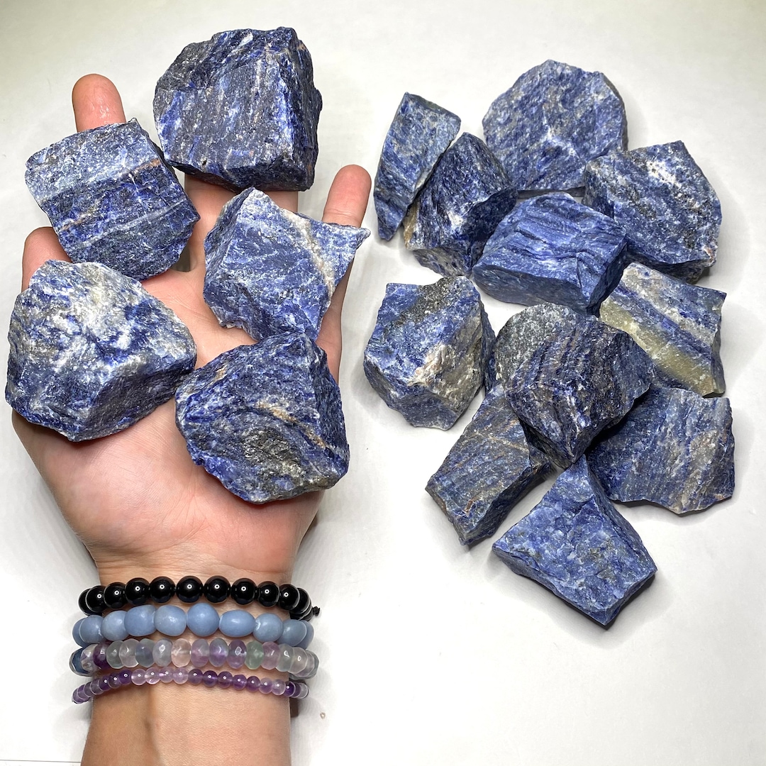 Rough Sodalite Crystals, Raw Sodalite Gemstones - Etsy