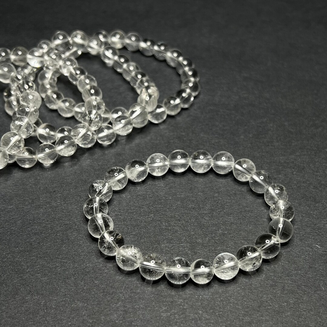 Clear Quartz Crystal Bracelet: Handmade Gemstone Beaded Bracelet - Etsy