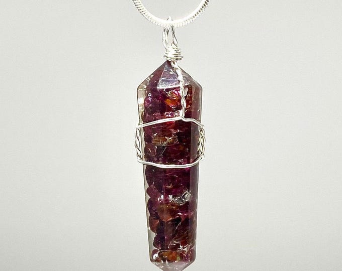 Handmade Wire Wrapped Pendant! Almandine Garnet Cab With 2xs Pyrope ...