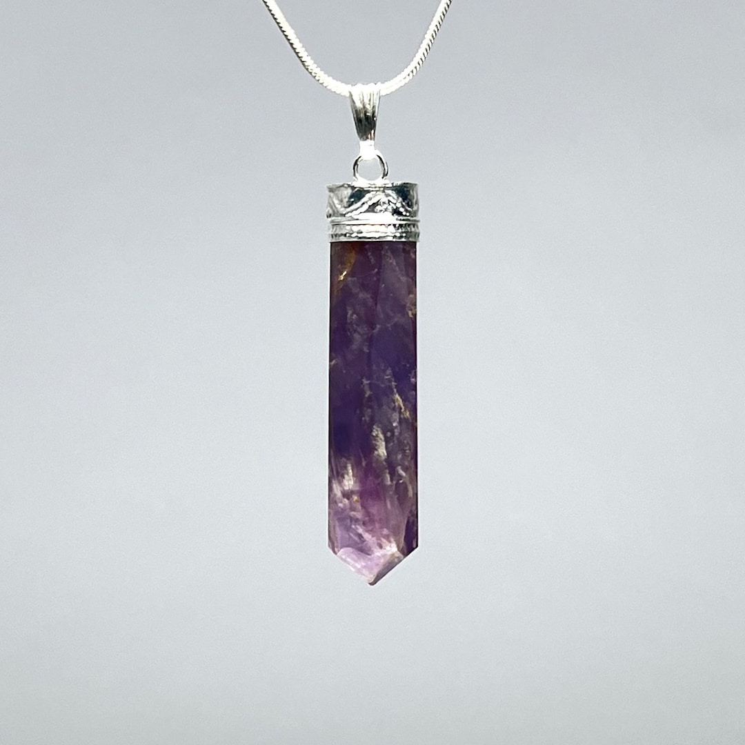 Amethyst Crystal Point Pendant Necklace - Etsy
