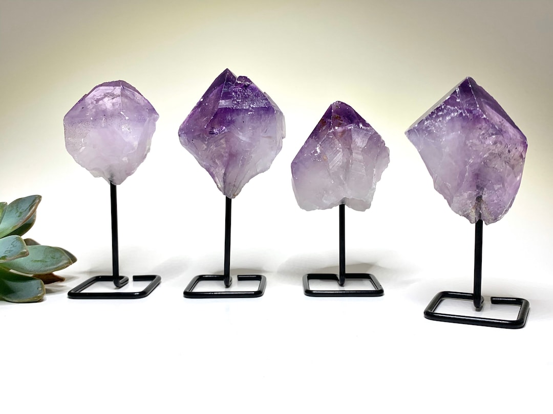 Amethyst Crystal Points on Stand - Etsy