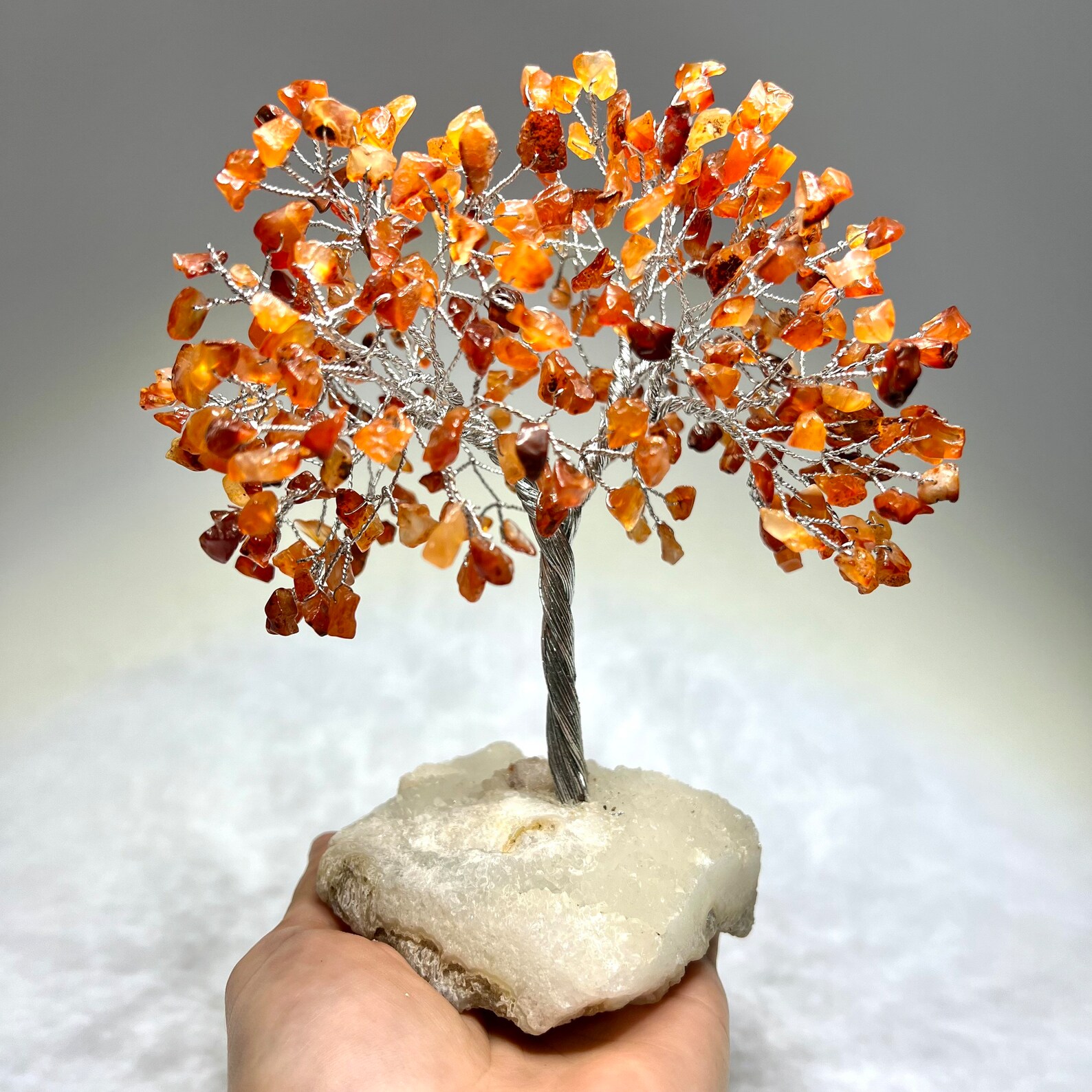 Carnelian Crystal Tree, Carnelian Gemstone Tree With Apophyllite ...