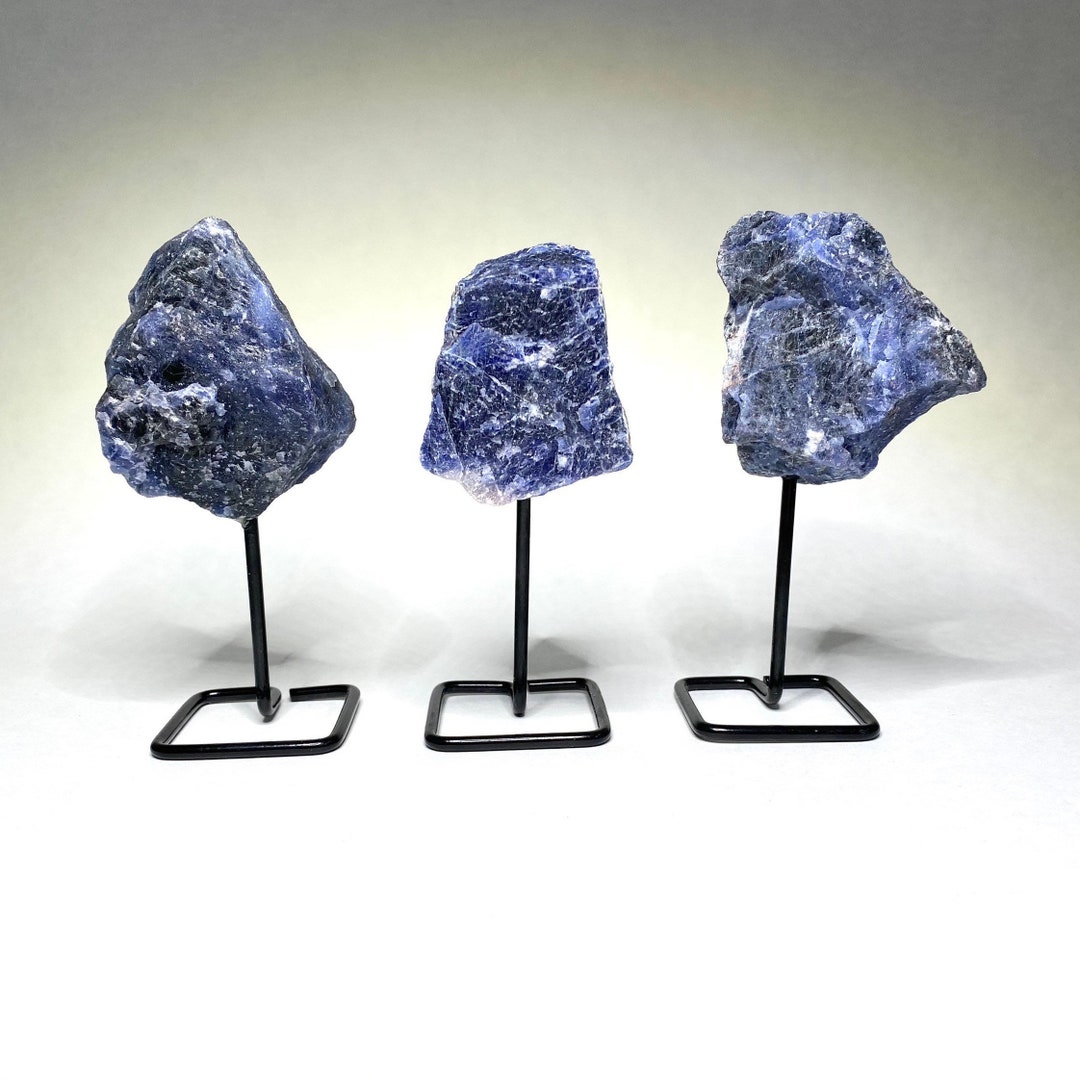 Raw Sodalite Crystals on Stand - Etsy
