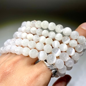 Handmade Selenite Crystal Bracelet - Etsy