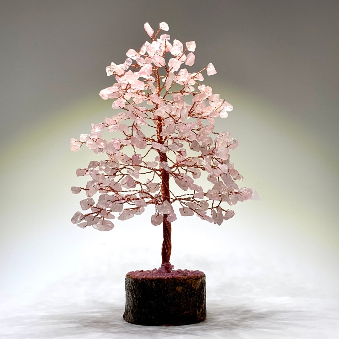 Rose Quartz Crystal Tree, Rose Quartz Gemstone Tree, Choose From 100 or ...