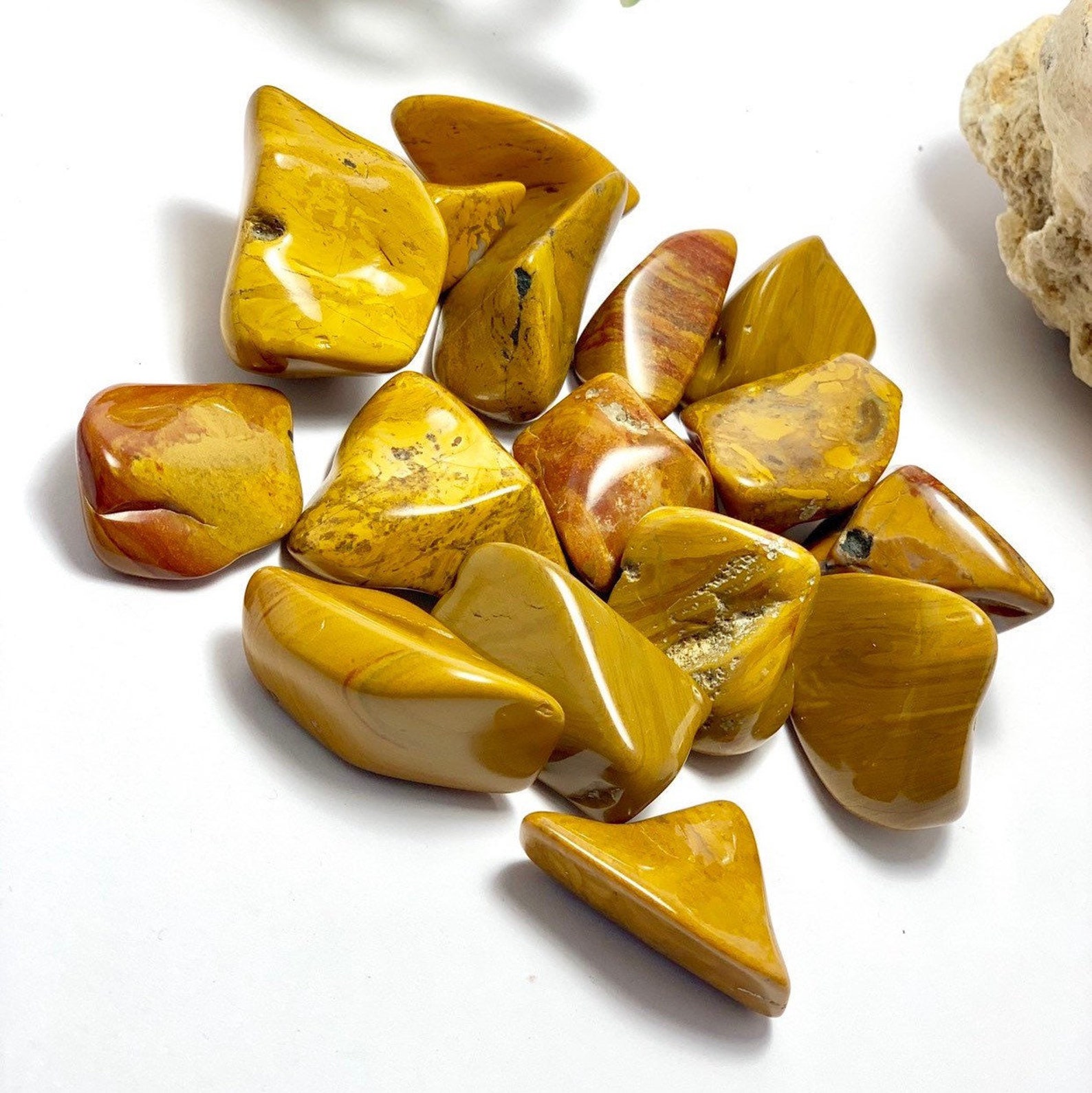 Yellow Jasper Tumbled Stones, Polished Crystals 20/35MM - Etsy