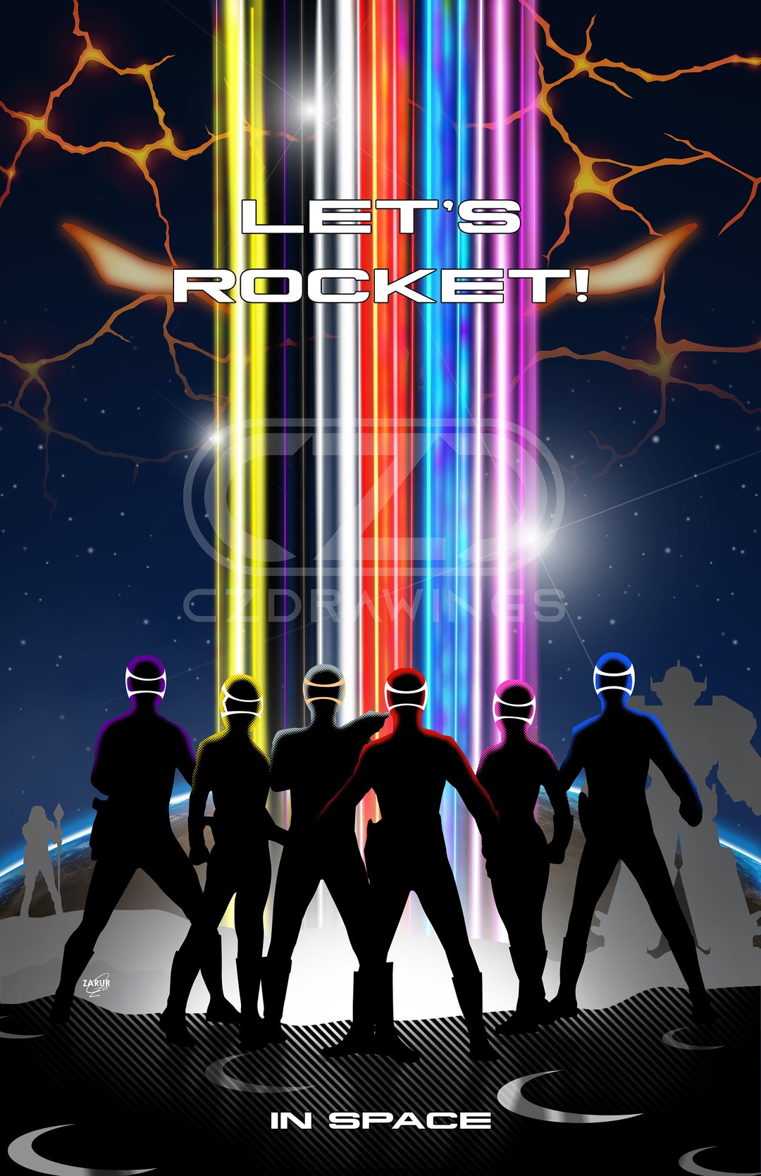 In Space Rangers Silhouette Poster (11x17) - Etsy