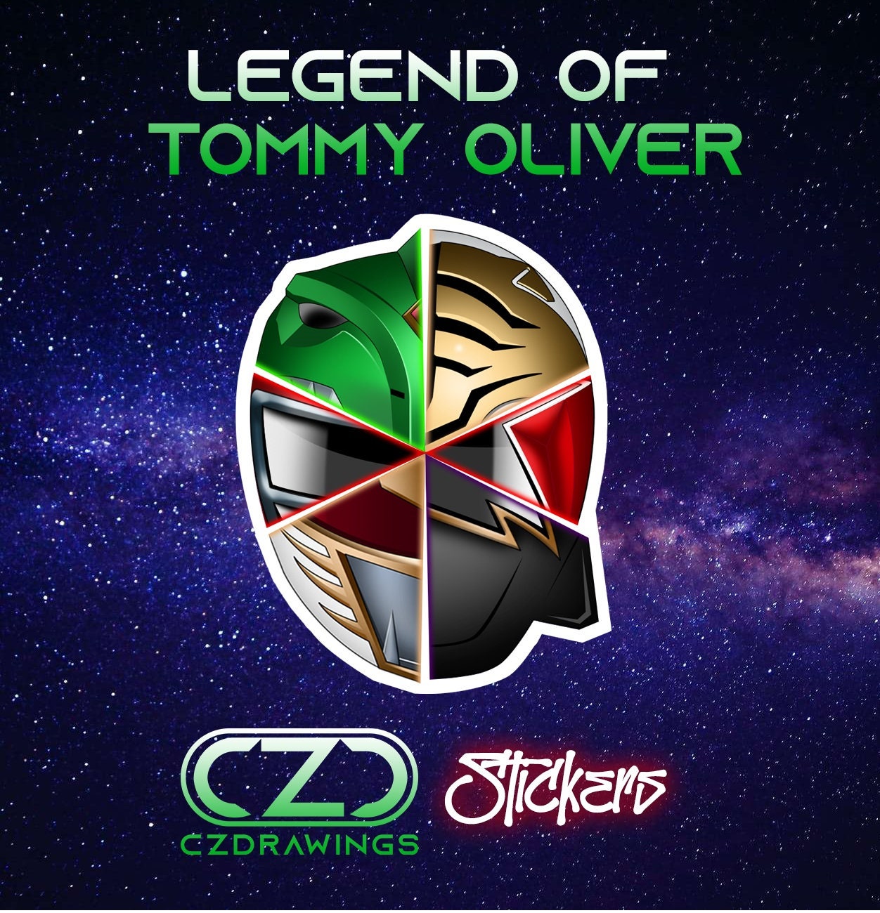 Tommy Oliver Helmet Sticker - Etsy