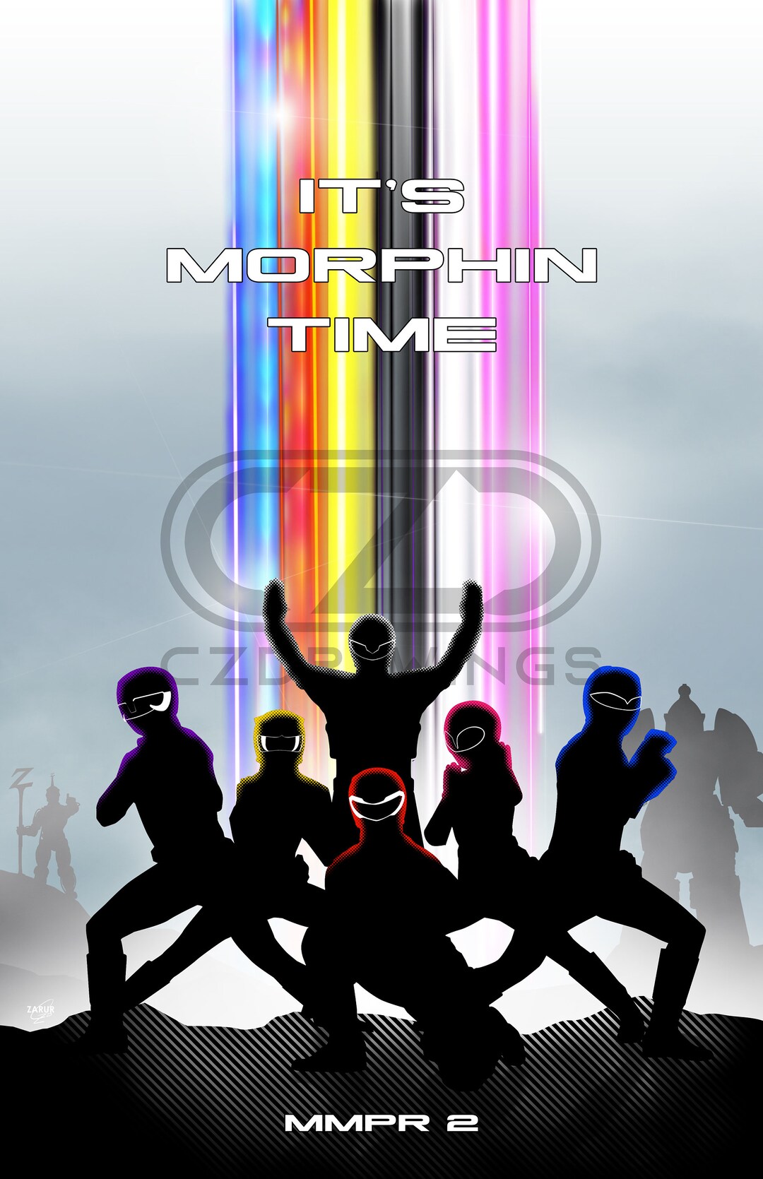 MMPR Season 2 Silhouette Poster (11x17) - Etsy