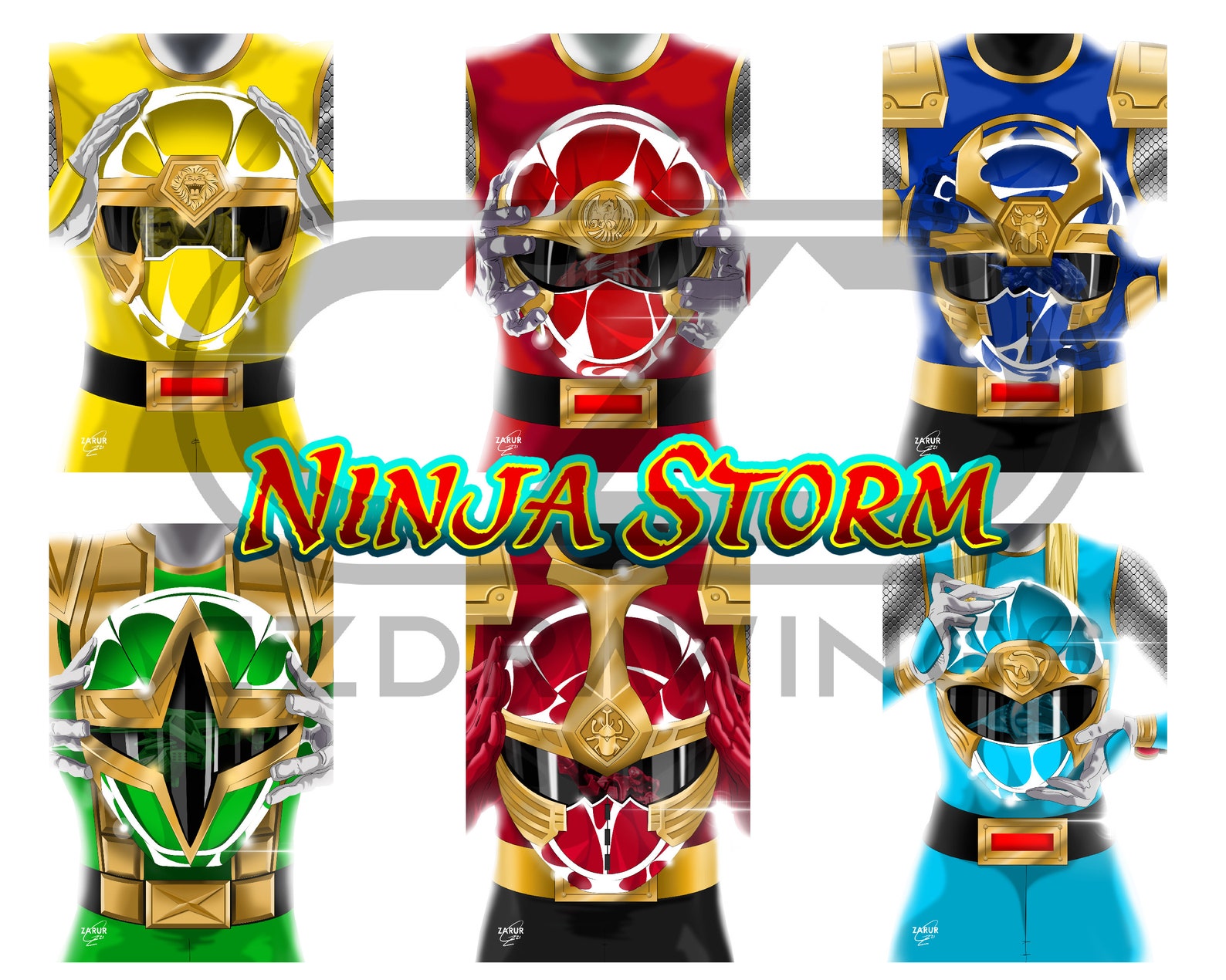 Ninja Storm Helmet Prints - Etsy