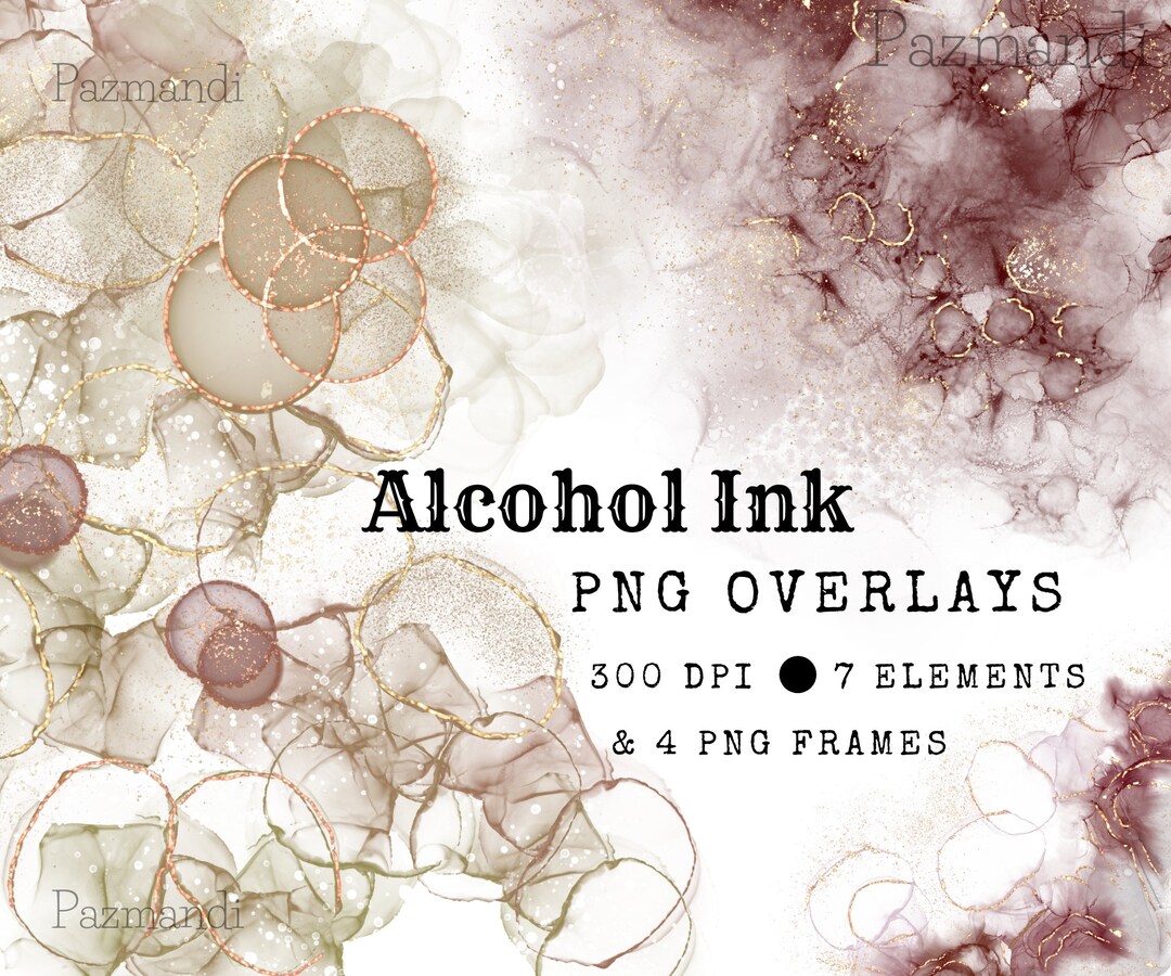 Alcohol Ink Overlay Png, Abstract Frame, Commercial Use Png - Etsy