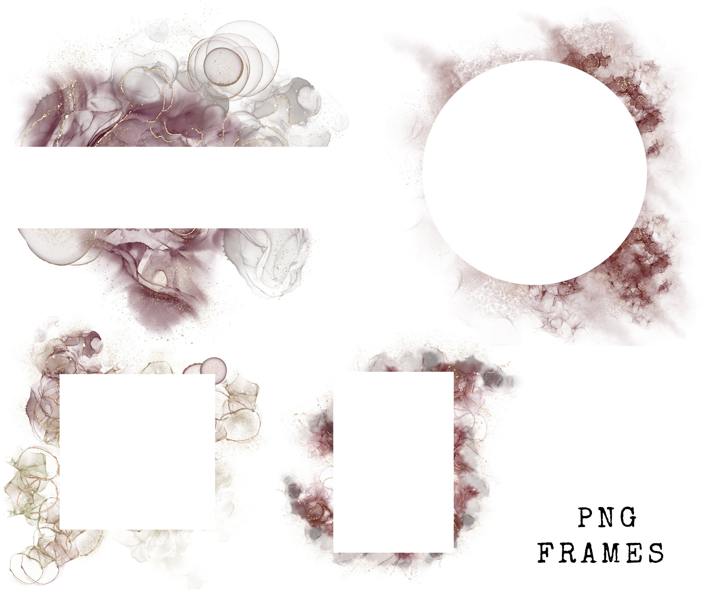 Alcohol Ink Overlay Png, Abstract Frame, Commercial Use Png - Etsy