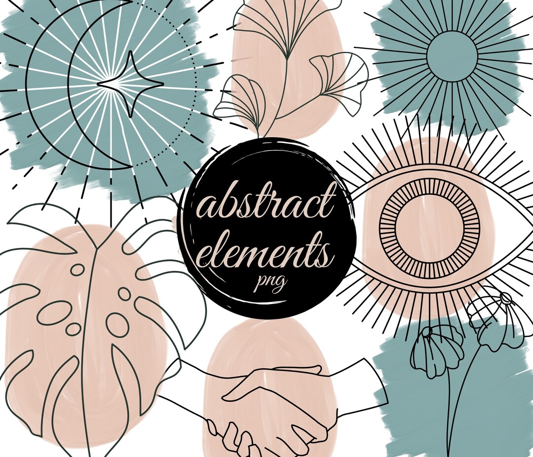 Abstract Boho Elements Png, Flower Png, Design Elements Clipart, Line ...