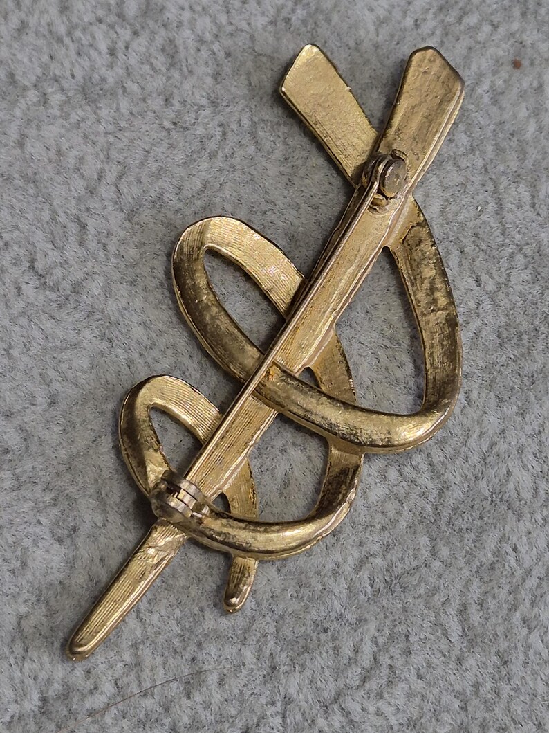 Gold Tone Swirl Tornado Cyclone Pin Brooch 1.1 X 2.5 Inch - Etsy