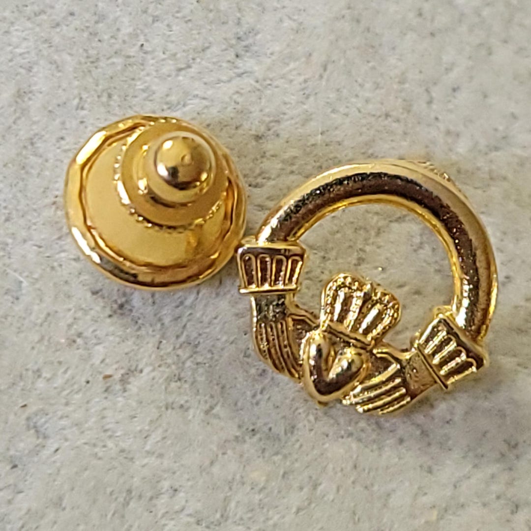 Avon Gold Tone Irish Claddagh Lapel Hat Pin .5 Inch - Etsy