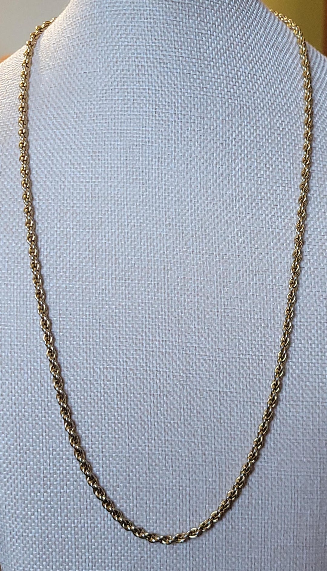 Vtg 24 Inch Napier Gold Tone Rope Necklace Chain - Etsy
