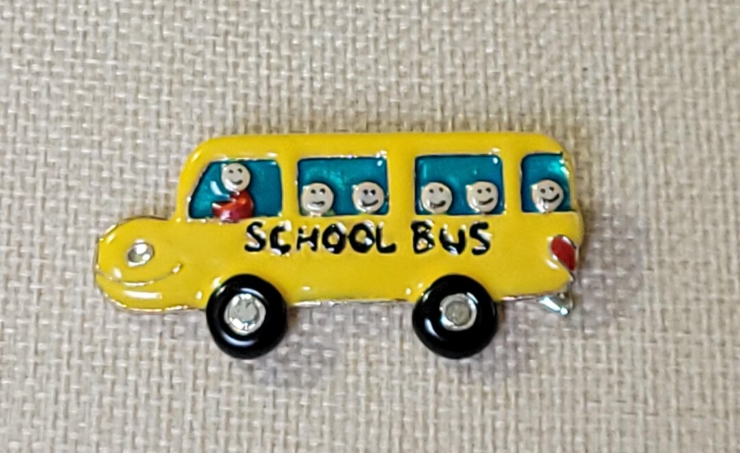 Silver Tone Enamel School Bus Pin Brooch 2.25 X 1 Inch Aai - Etsy