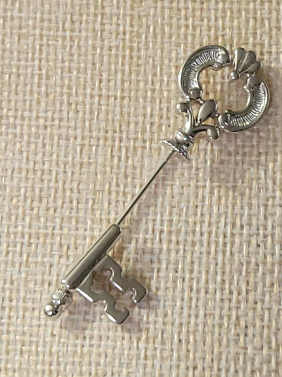 Silver Tone Avon Key Stick Lapel Tie Scarf Pin 2.25 Inch - Etsy