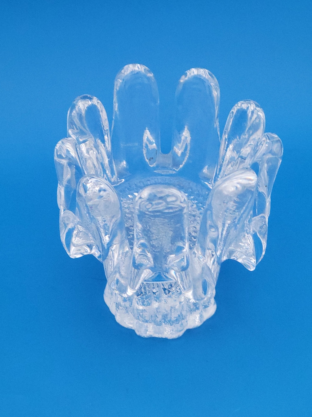 Vintage Kosta Boda Clear Blown Art Glass Sunflower Candle Holder - Etsy