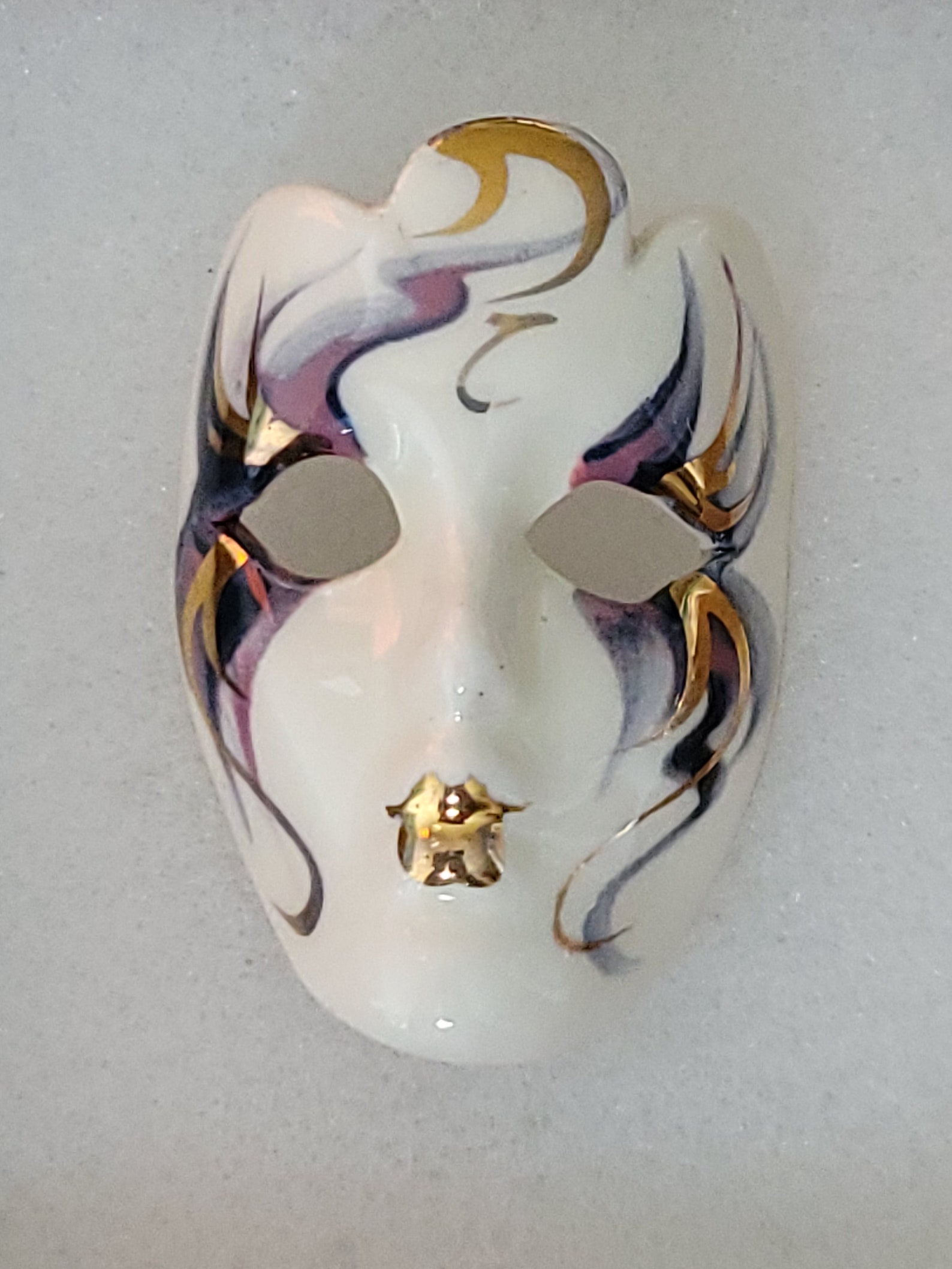 Vtg Porcelain Mardi Gras Mask Face Pin Brooch 2 X 1.25 - Etsy