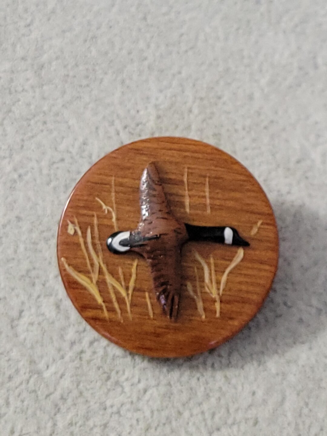 Small 1 Inch Mallard Duck Wood Circle Brooch Pin - Etsy