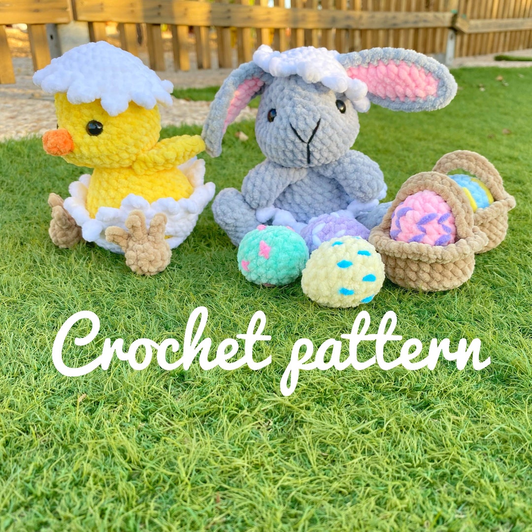 Easter Chick and Bunny With Basket and Eggs [ENGLISH ONLY] - Etsy